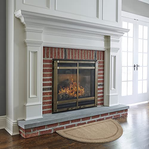 Uniflame Beige Hand Tufted 100% Wool Rug - Protects Floor from Heat, Embers, and Sparks