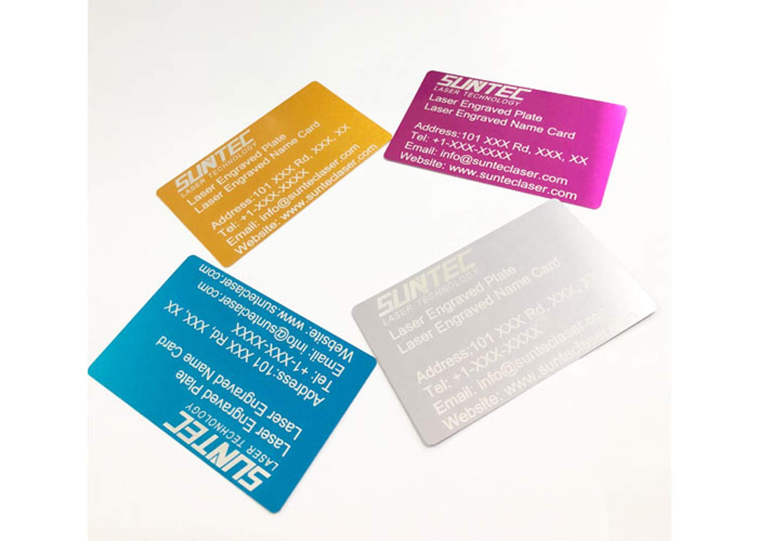 Malayan - 50 PACK Aluminum Business Card Blanks - Laser Engraver and CNC Engraving Color Options Available (Gold)