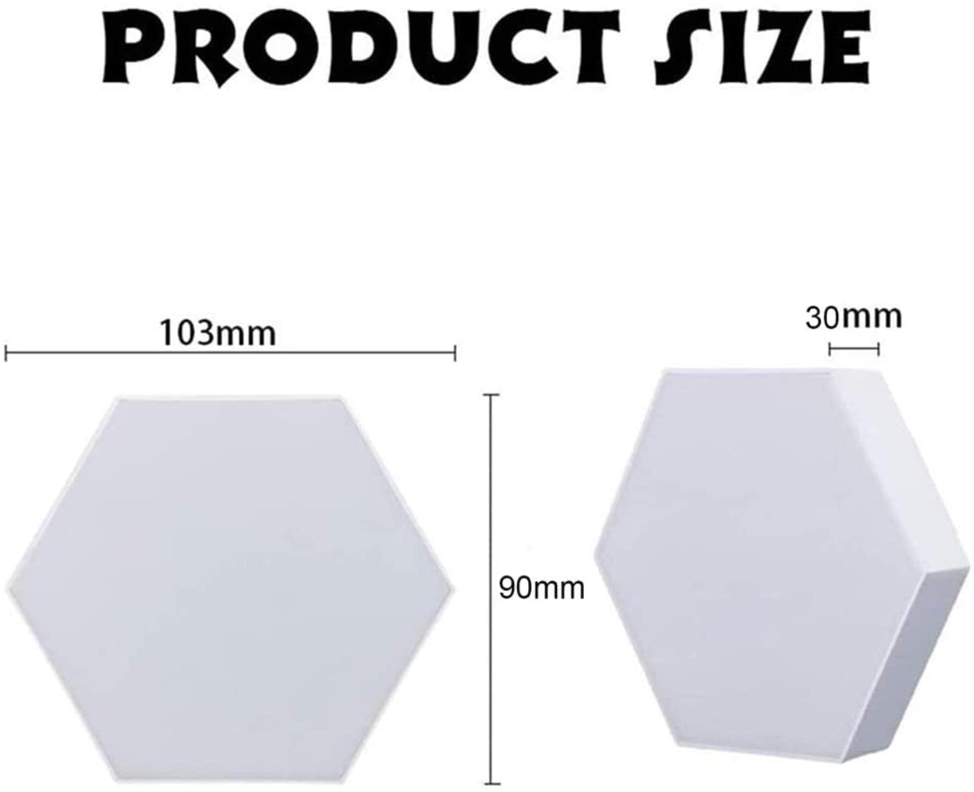 DIY LED Hexagon Wall Lamp Smart Light Panels RGB Cool Lights APP Control Sync Music for Office Game Room Bedroom Living Room (6 Pack)