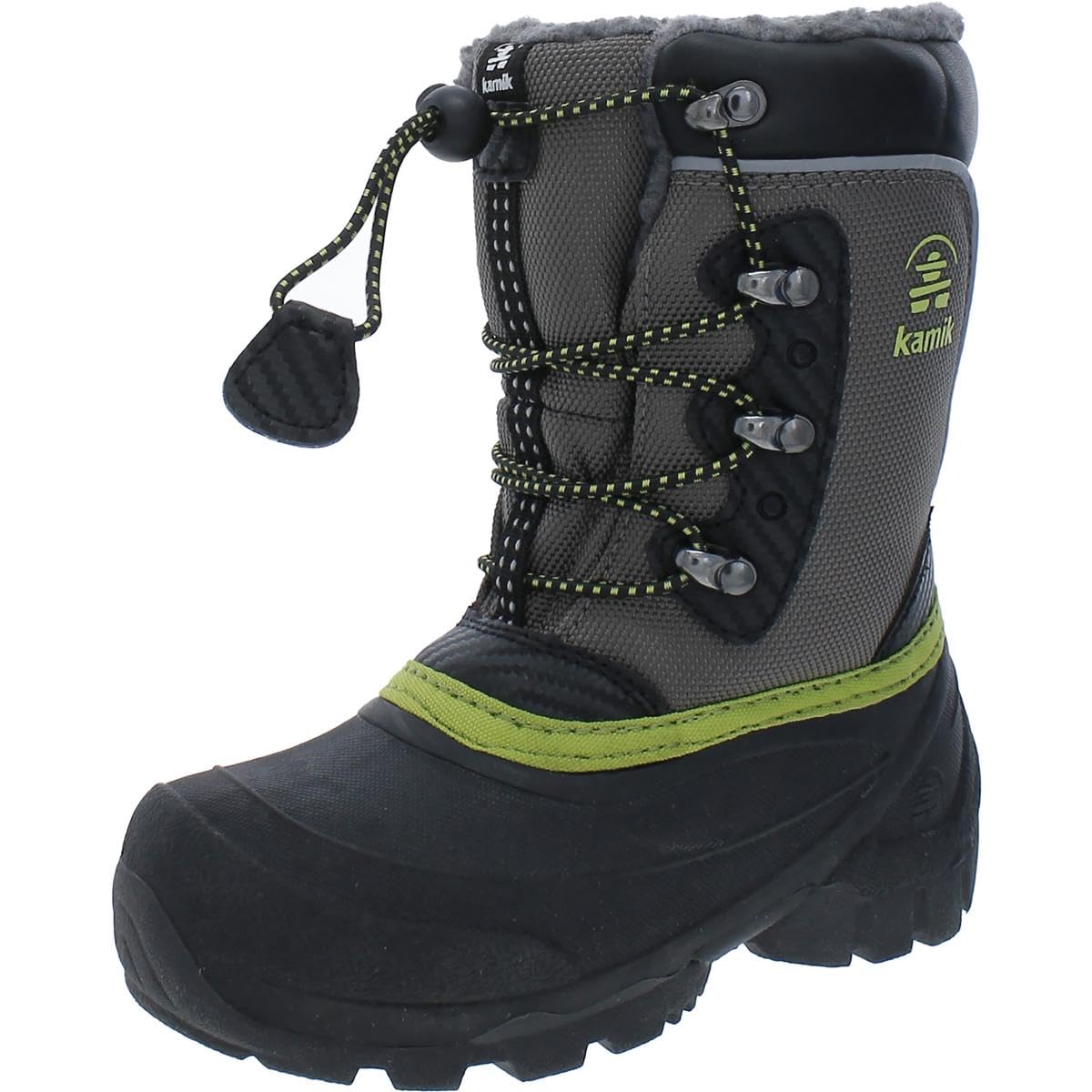 Kamik Kids' Luke 3 Winter Boots, Charcoal, 5 Big Kid