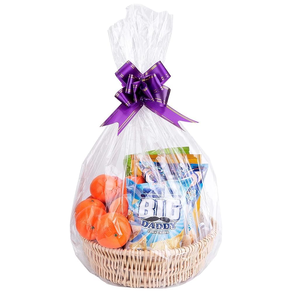 Awpeye Cellophane Bags 18x24 Inches, 25 Pack Cellophane Gift Bags, Cellophane Wide Clear Bags For Mugs, Wine Bottles And Small Baskets 2 Mil Thick