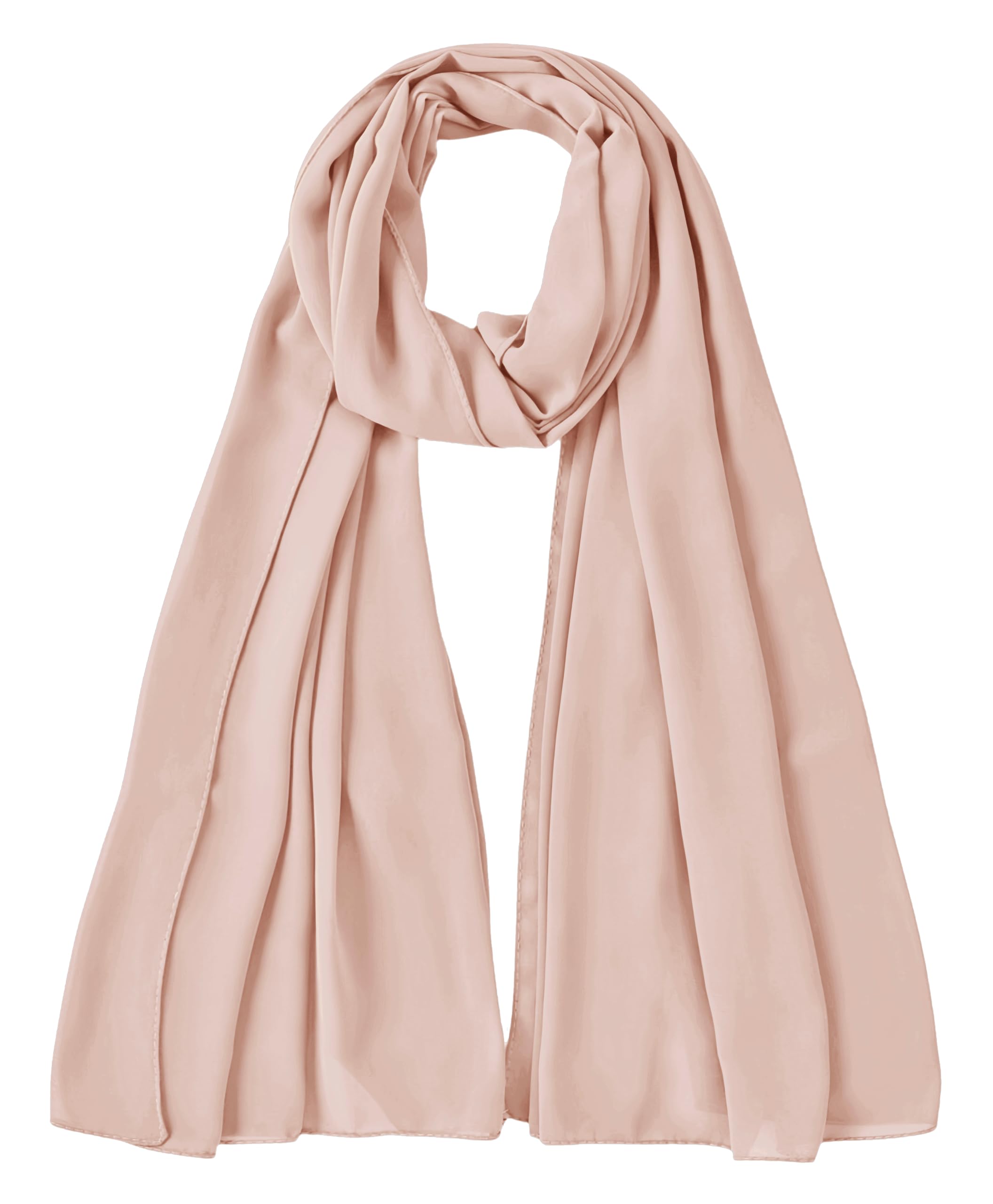 Lina & Lily Solid Color Thick Chiffon Muslim Hijab Long Scarf (Peach)