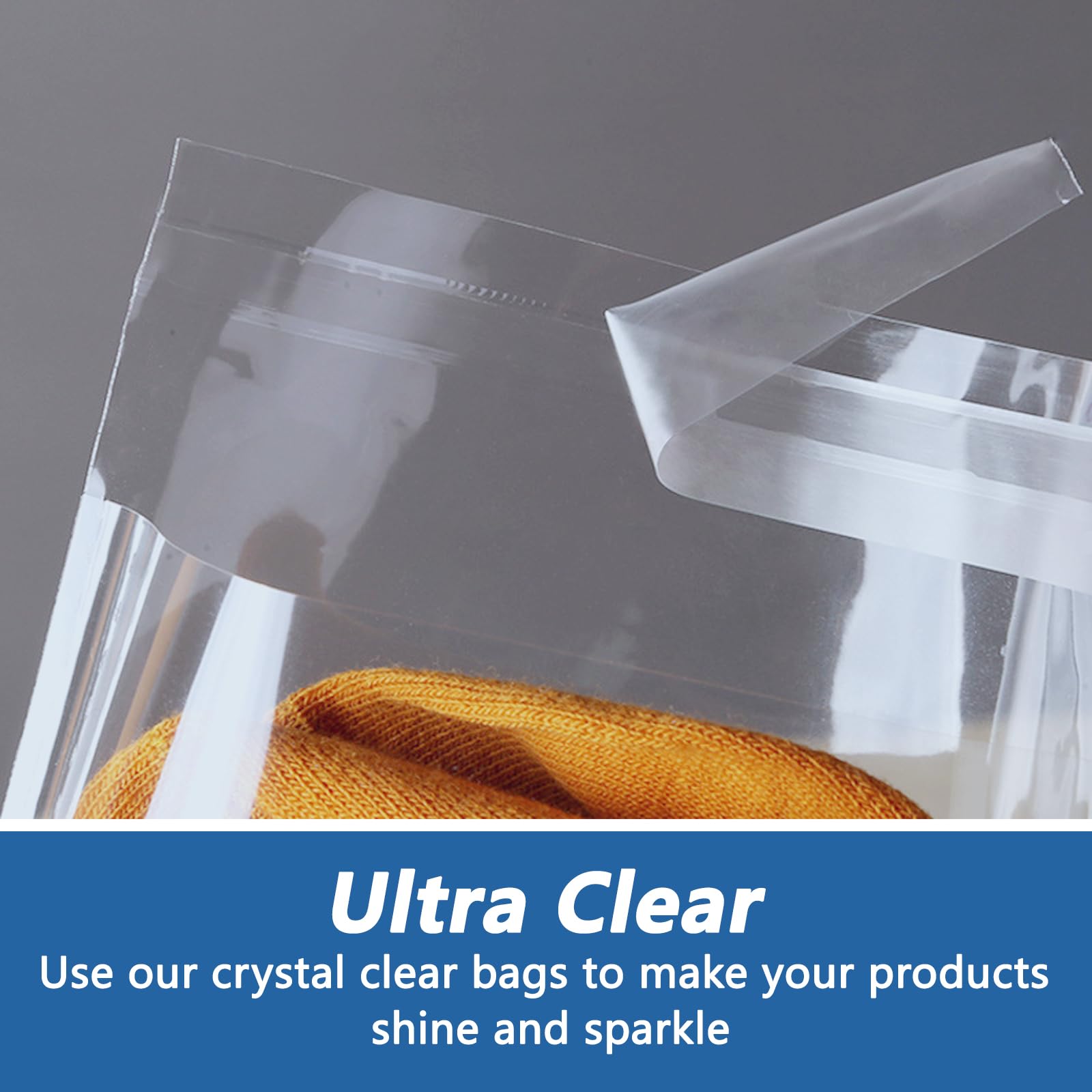 iMailer 500 Count - 5" x 7" Self Seal Clear Cello Cellophane Resealable Plastic Poly Bags for A2 A4 A6 Cards & Envelopes, Bakery, Cookies, Candies