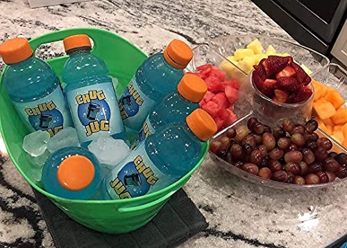 Zilpoo 4 Pack - Oval Storage Tub with Handles, Colorful Halloween Candy Bowl Holder, Classroom Organization Bins, Plastic Ice Bucket, Tubs, Baskets, 4.5L