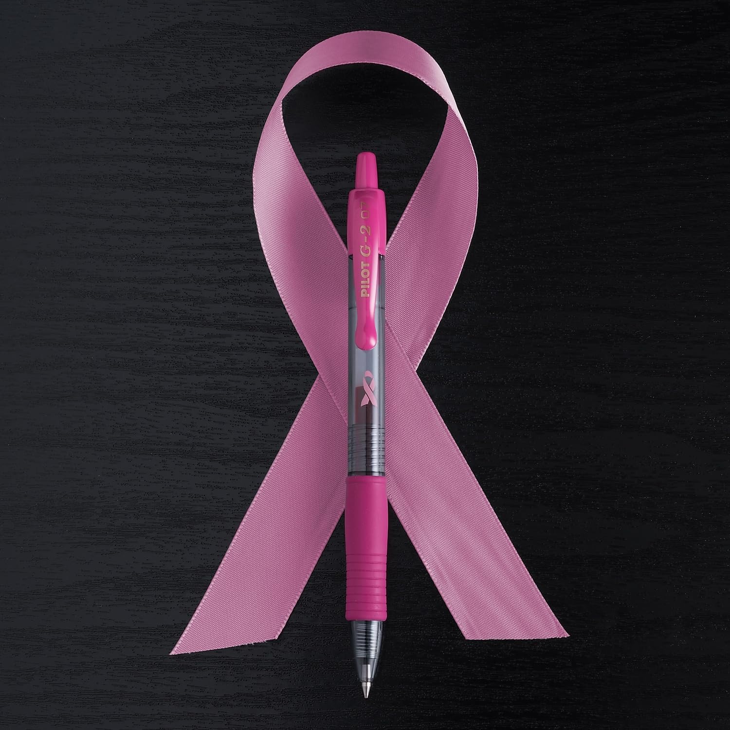 PILOT G2 Premium Pink Ribbon Retractable Gel Roller Ball Pen, Fine Point, Black Ink, 12-Pack (31332), Dozen Box