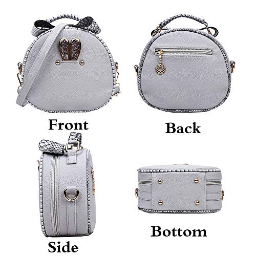 Rullar Women 6 Pcs Bag Set Stitching Handbag and Purse PU Top-handle Bag Tote Clutch Wallet Card Holder Rose
