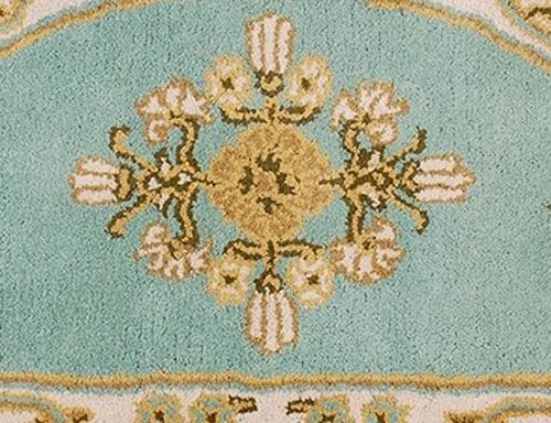 Minuteman International Winter Green Jardin Wool Hearth Rug, Half Round