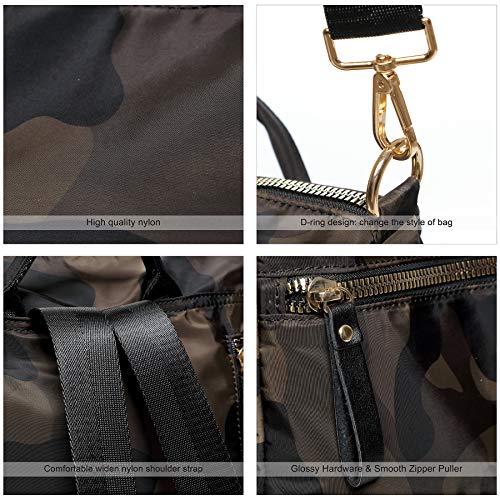 AO ALI VICTORY Women Nylon Backpack Purse Convertible Handbags and Shoulder Bag School Bookbags Anti Theft Travel Purses Casual Daypack (B-Camo Green)
