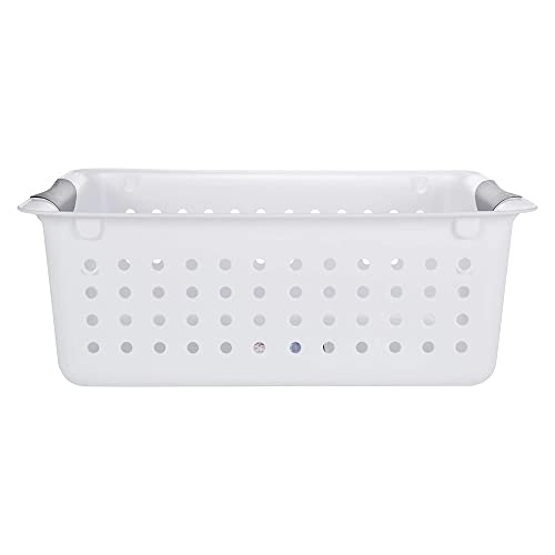 Sterilite Medium Ultra Basket Plastic Storage Bin Organizer - White (Pack of 12)