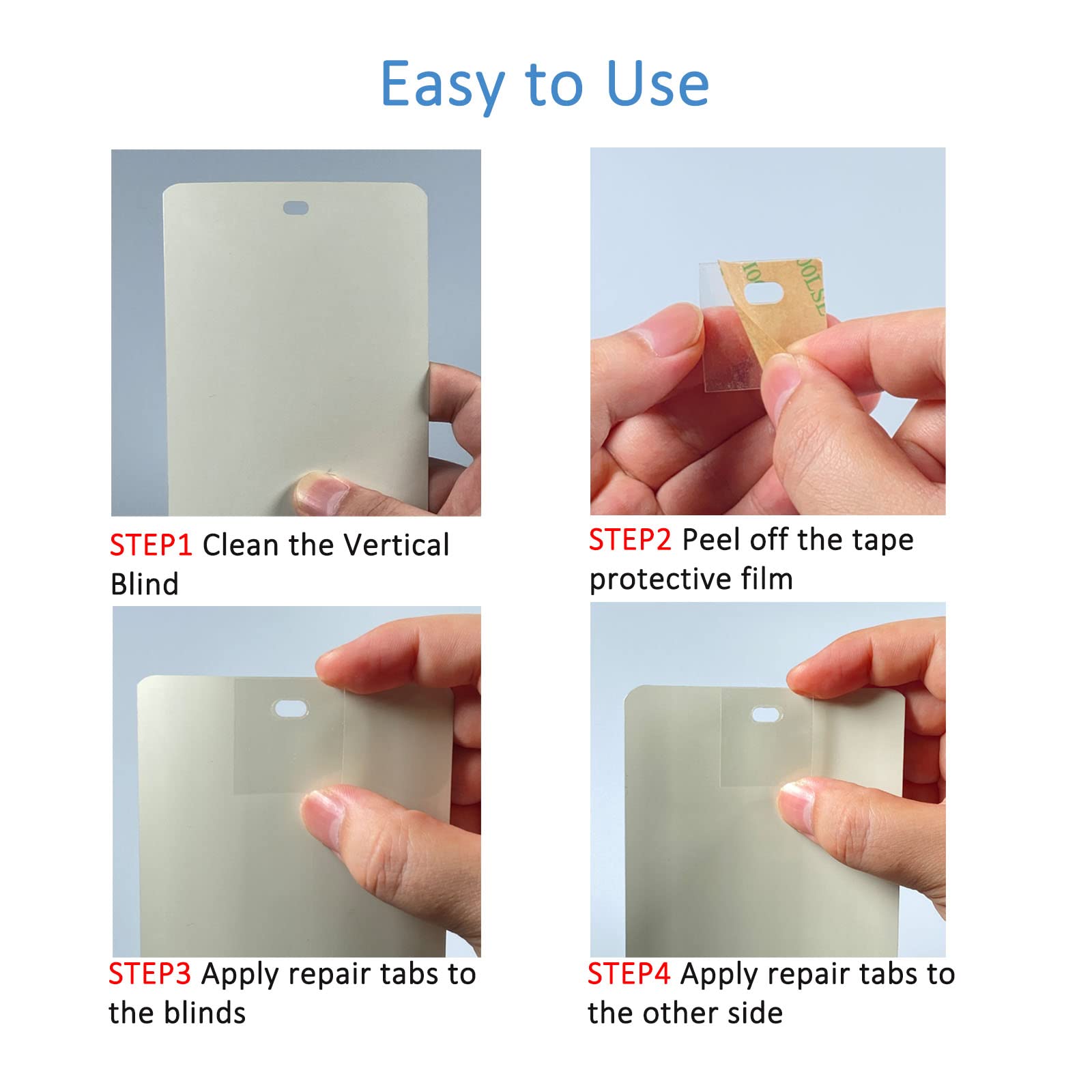 60 PCS Vertical Blind Repair Tabs Kit Clear Blind Fixer Tabs Verticle Blinds Snap in Replacement Vertical Blinds Replacement Slats Blind Replacement Parts Panels