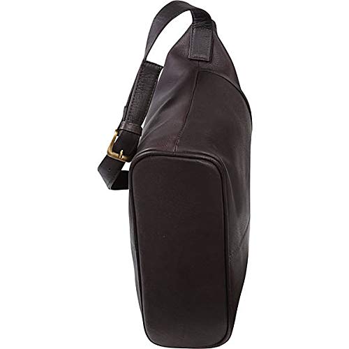 Le Donne Leather Two Slip Pocket Shoulder Bag (Black)