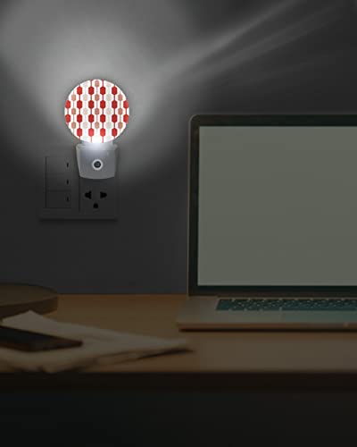 ILYBEEN Mid Century Abstract Hexagon LED Night Lights Plug-in Nightlight with Auto Dusk to Dawn Sensor,Gradient Color Geometric Art Round Lamp for Bedroom,Hallway,Bathroom