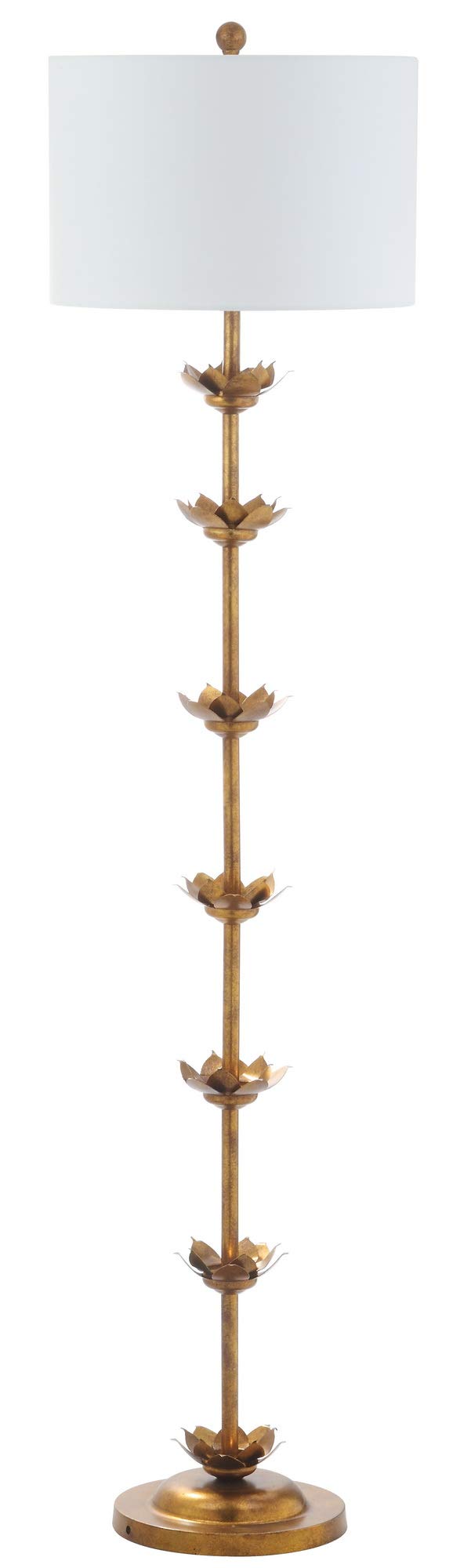 Safavieh FLL4003A Lighting Collection Landen Leaf 63.5" Antique Gold Floor Lamp