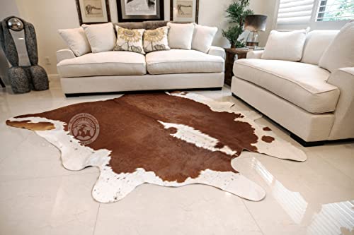 Genuine Hereford Red Brown and White Cowhide Rug Large 6 x 6-7 ft. 180 x 210 cm