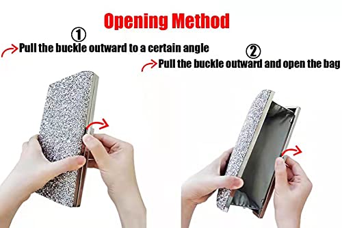 Covelin Women's Handbag Envelope Rhinestone Evening Clutch Bag Hot Silver