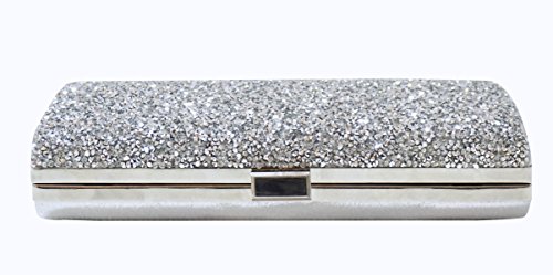 Covelin Women's Handbag Envelope Rhinestone Evening Clutch Bag Hot Silver