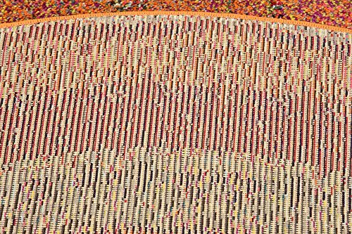 Unique Loom Estrella Collection Rustic, Distressed, Modern, Abstract Area Rug, 6 ft, Orange/Black