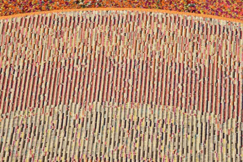 Unique Loom Estrella Collection Rustic, Distressed, Modern, Abstract Area Rug, 6 ft, Orange/Black