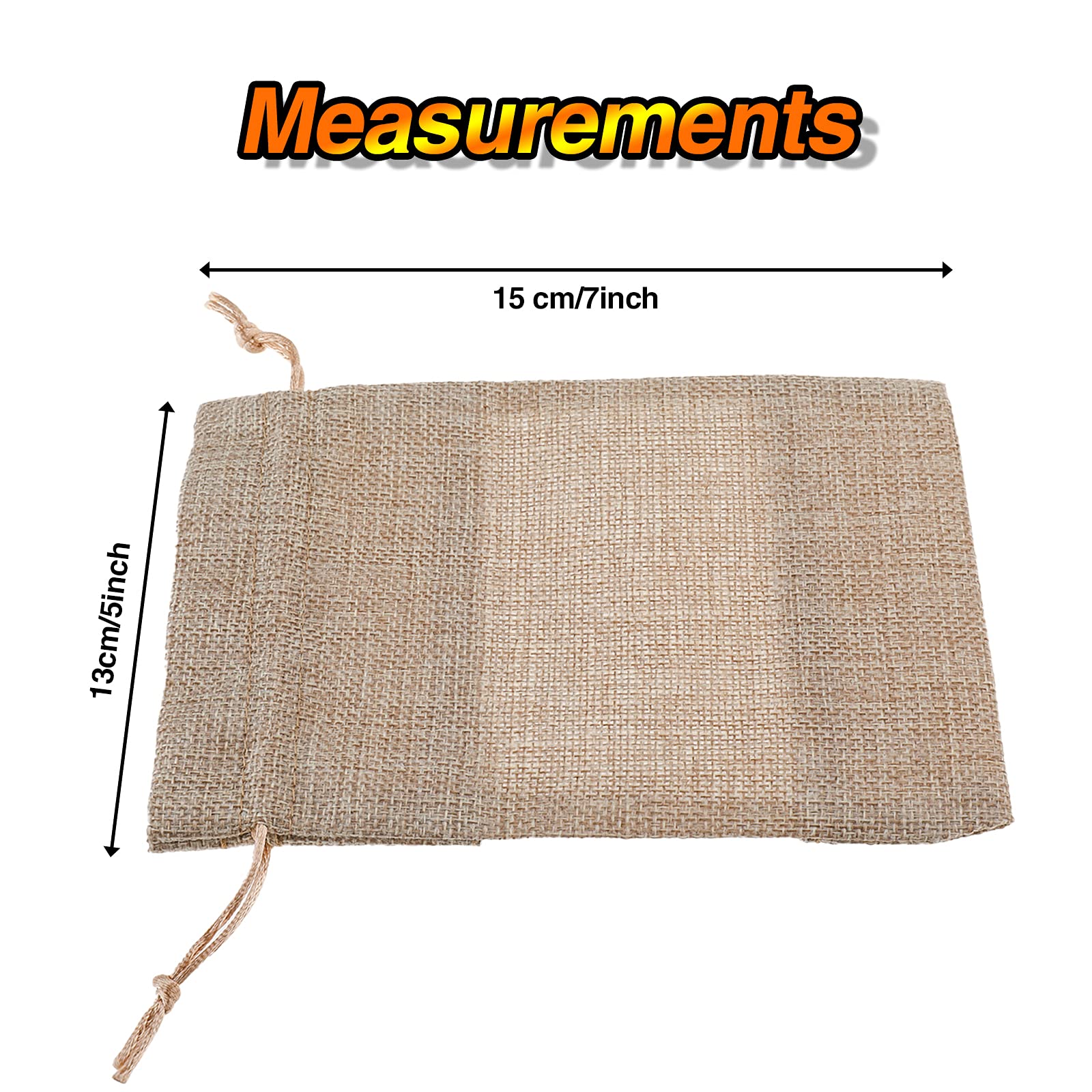 XMSound 50 Pack 5x7 Inch Linen Burlap Sheer Bag Organza Bag Burlap Bags Gift Bags with Drawstring, for Wedding Party Favors Cosmetic Samples Mesh Pouch DIY Craft