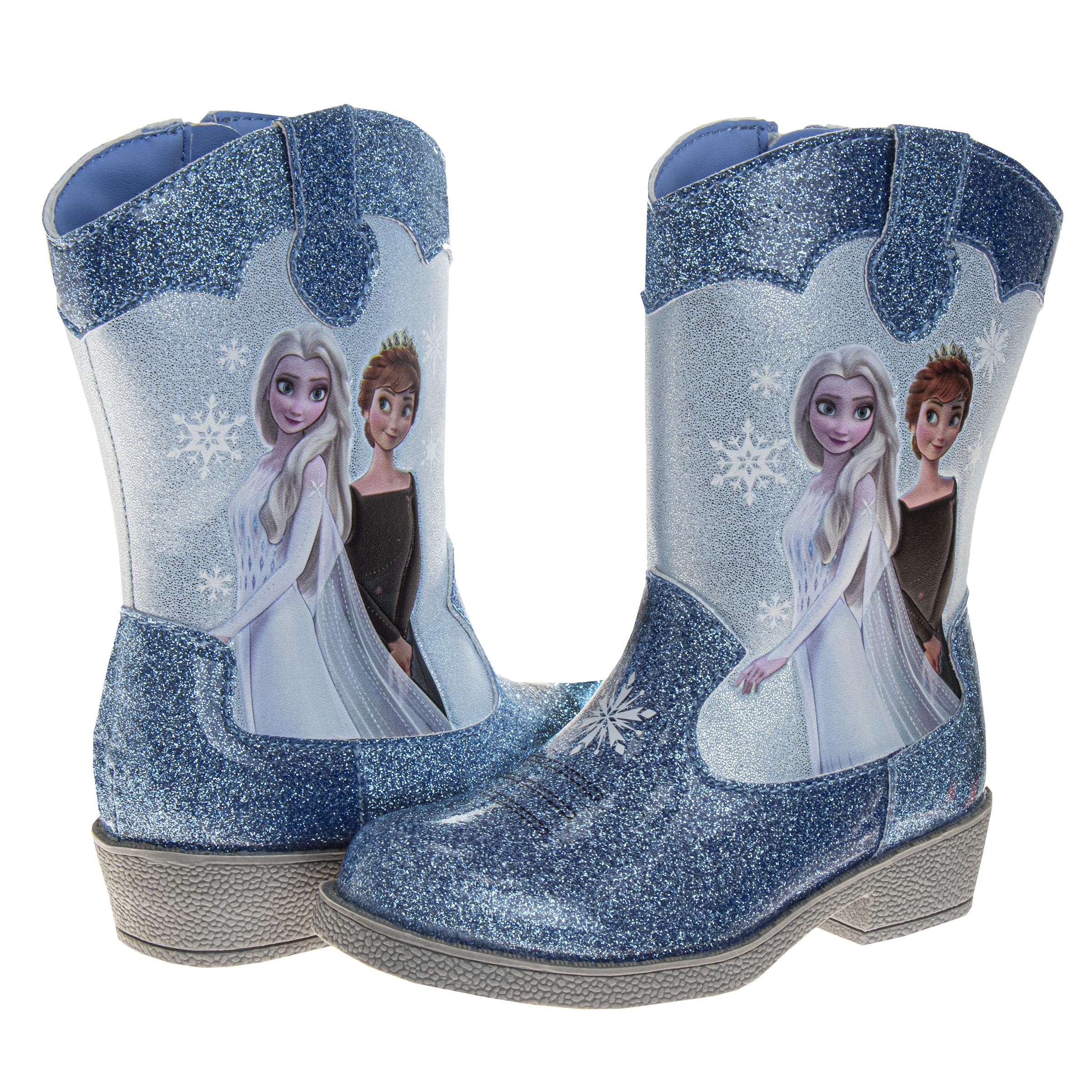Disney Frozen Cowgirl Western Boots - Elsa and Anna cowboy boot - Blue (size 8 Toddler)