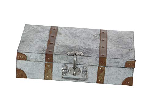 Deco 79 Metal Box with Hinged Lid, Set of 3 13", 16", 19"W, Gray
