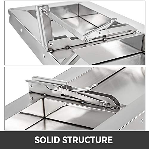 Happybuy Concession Shelf 48L x 12W Inch Stainless Steel Drop Down Folding Serving Food Shelf Stand Serving for Concession Trailer Serving Window