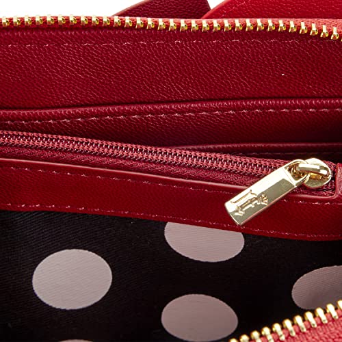 Loungefly Disney Minnie Mouse Red Faux Leather Wallet with Embellished Ears and Bow
