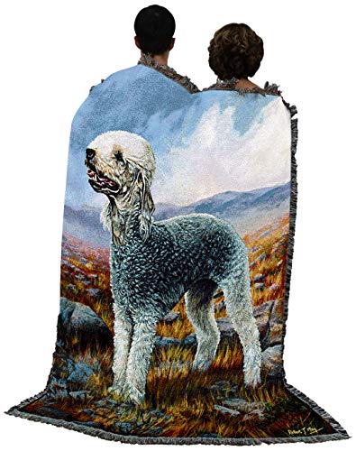 Pure Country Weavers Bedlington Terrier Blanket by Robert May - Gift for Dog Lovers - Tapestry Throw Woven from Cotton - Made in The USA (72x54)