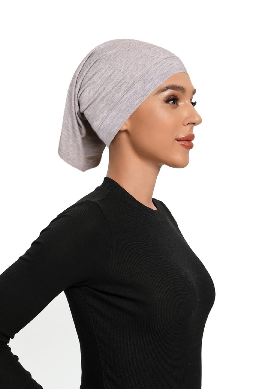 4 Pieces Hijab Undercap Hijab Underscarf Hijab Cap for Women ( White / Powder pink / Beige / Light grey )