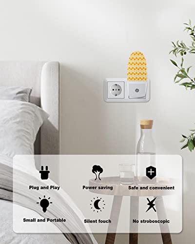 Womenfocus Night Light, Geometric Honeycomb Hexagon Yellow Night Light for Kids, Night Lights for Bedroom Decor Bathroom Decor, Night Lights Plug Into Wall, LED Light Energy Efficient Wall Lights