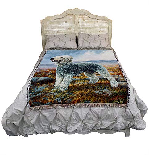 Pure Country Weavers Bedlington Terrier Blanket by Robert May - Gift for Dog Lovers - Tapestry Throw Woven from Cotton - Made in The USA (72x54)
