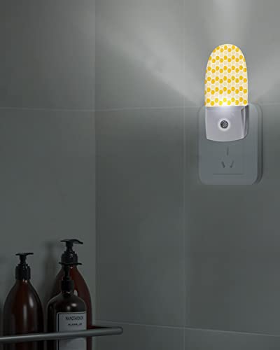 Womenfocus Night Light, Geometric Honeycomb Hexagon Yellow Night Light for Kids, Night Lights for Bedroom Decor Bathroom Decor, Night Lights Plug Into Wall, LED Light Energy Efficient Wall Lights