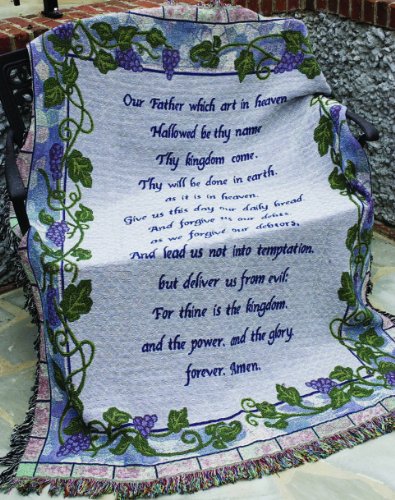 Manual Inspirational Collection 50 x 60-Inch Tapestry Throw with Verse, The Lord's Prayer