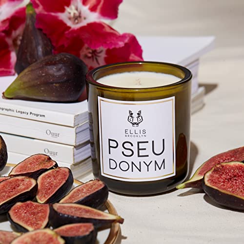Ellis Brooklyn Pseudonym Terrific Scented Candle | Vegan Soy Wax Luxury Scented Candle, Hand Poured in The USA, 50-60 Hour Slow Burn Time, Recycled 6.5 oz Jar with Gift Box
