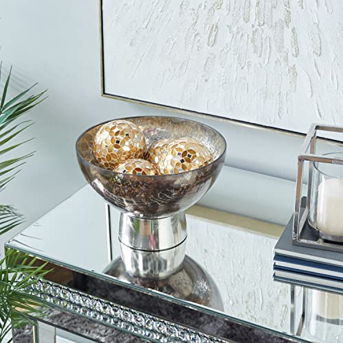 Deco 79 Glass Handmade Mosaic Orbs & Vase Filler, Set of 4 4"D, Gold