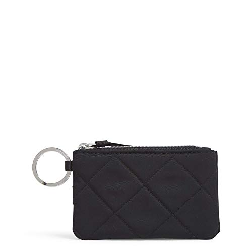 Vera Bradley Women's Performance Twill Deluxe Zip ID Case Wallet With RFID Protection, Black, One Size