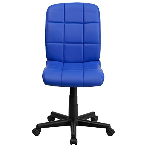 Flash Furniture Mid-Back Blue Quilted Vinyl Swivel Task Office Chair
