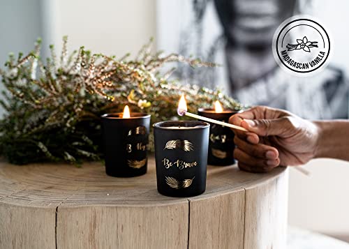 Scented Candle Gift Set with Natural Soy Wax & Aromatherapy Oils (Vanilla, Eucalyptus, Lavender). Packaged in Luxe Gift Box, Gifts for Women, Birthdays, Home Decor & All Occasions