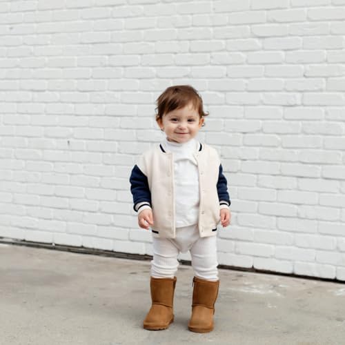 BEARPAW Elle Toddler Hickory Size 12 | Toddler's Boot Classic Suede with Zipper | Kid's Slip On Boot | Comfortable Winter Boot
