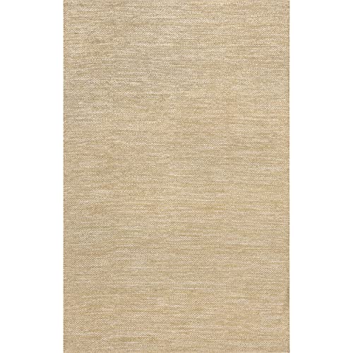 nuLOOM Alessi Solid Farmhouse Cotton Area Rug, 5' x 8', Beige