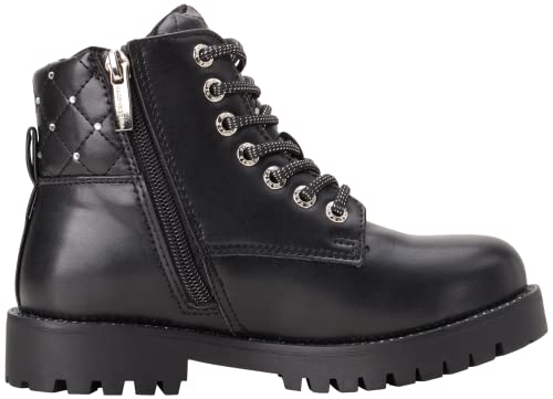 Vince Camuto Girls' Biker Boots - Quilted Chunky Combat Moto Biker Work Boots (Little Girl/Big Girl), Size 1.5, Black
