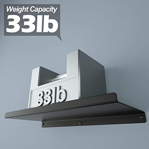 SRIWATANA Black Floating Shelves, Metal Wall Shelves Set of 3 for Bedroom, Living Room, Bathroom, Kitchen, Matte Black
