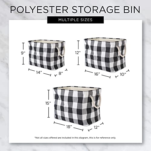 DII Polyester Container with Handles, Ikat Storage Bin, Large, Stone