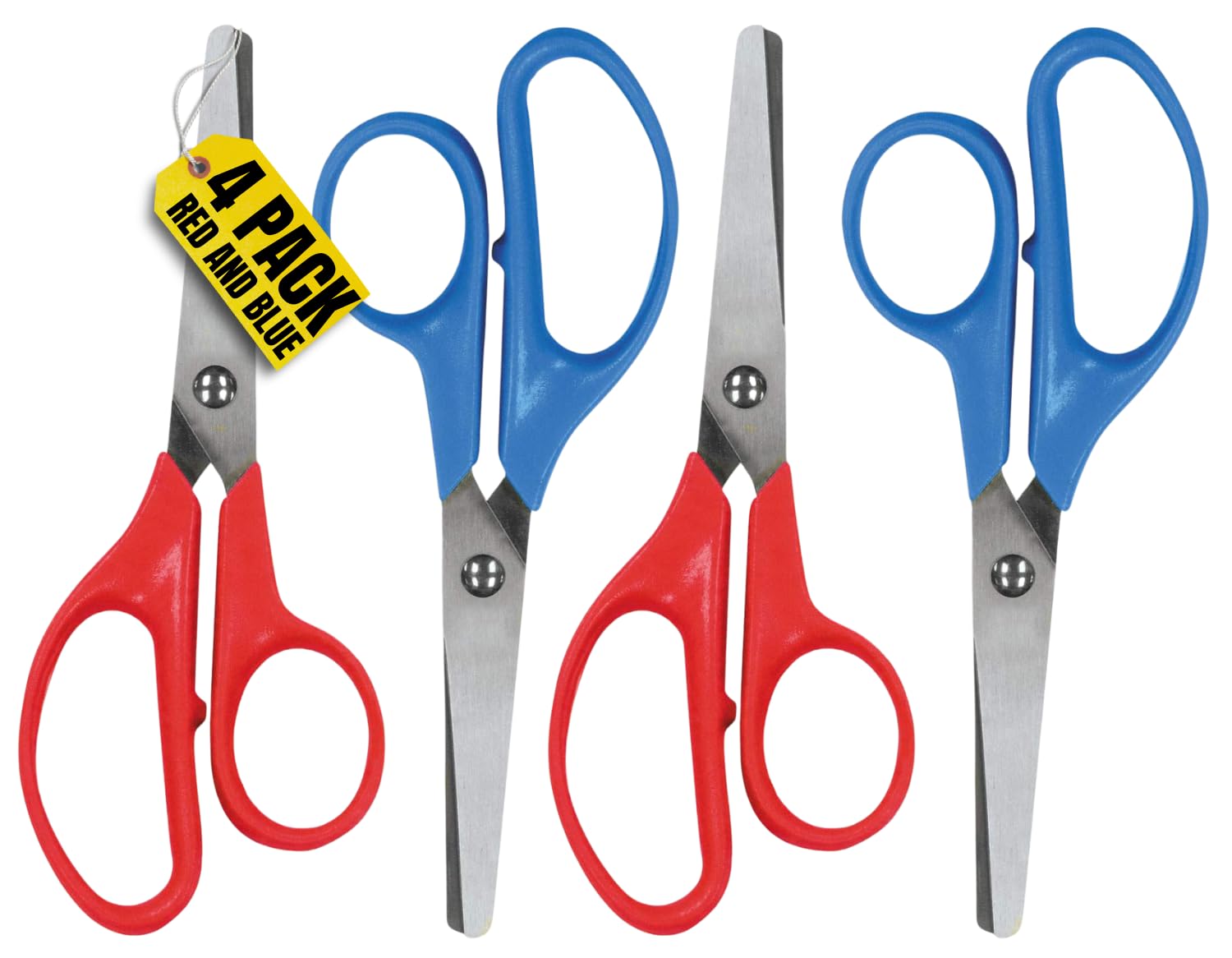 1InTheOffice Scissors for School Kids, Blunt Tip Scissors, Kids Blunt End Scissors, Kids Safe Scissors Kid Scissors Blunt Tip, Small Safety Scissors, Blue (2 Pack)