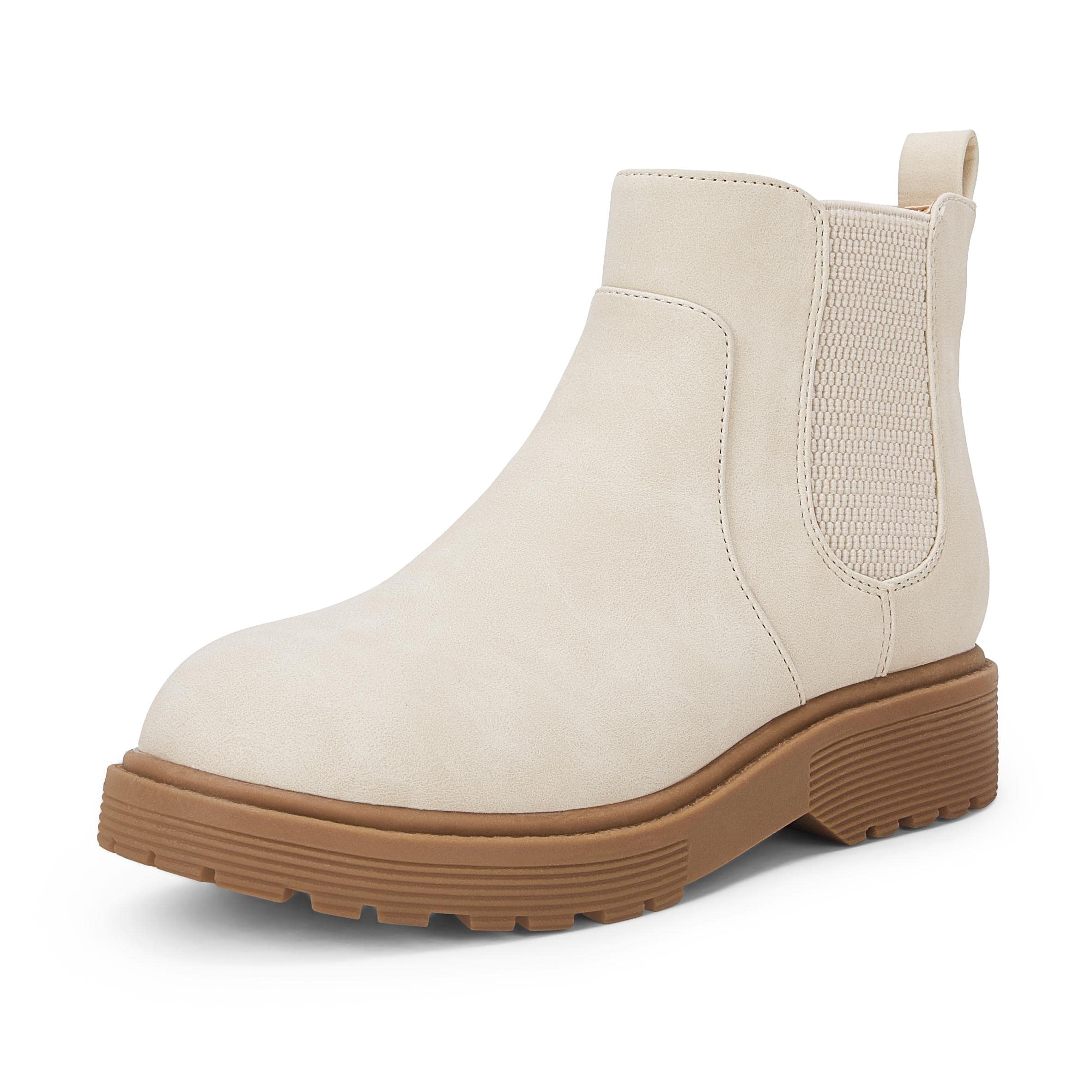 Jauoop Girls Boys Suede Ankle Boots Warm Combat Shoes With Side Zipper for Toddler/Little Kid/Big Kid