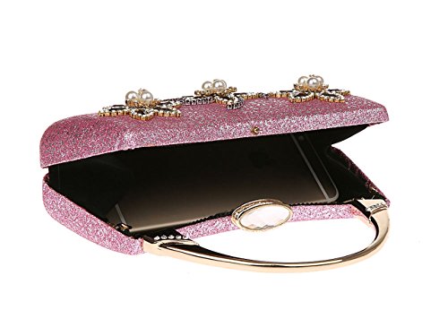 Ankoee Clutch Purse Bag Mini Handbag Messenger Bags Evening Bag Clutches Purse Party Bridal Prom(Pink)