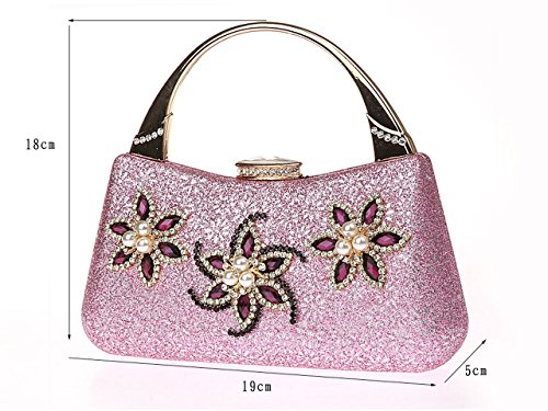 Ankoee Clutch Purse Bag Mini Handbag Messenger Bags Evening Bag Clutches Purse Party Bridal Prom(Pink)