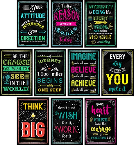L&O Goods Motivational Posters | Set Of 10 Inspirational Wall Decor | 8.5x11 inches | Home Decor