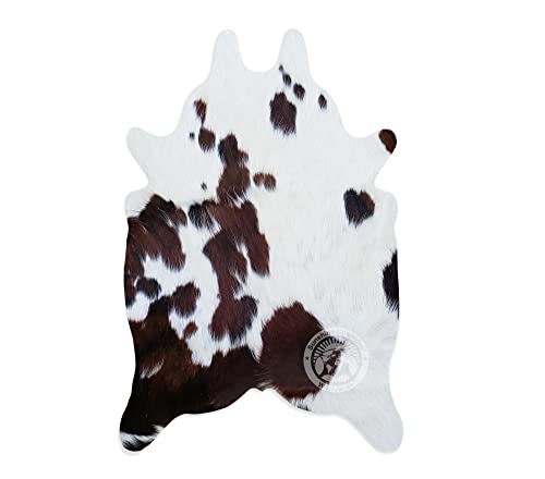 Genuine Mini Cowhide Rug Tricolor Small Hair on Cow Hide 24 x 35 inches 90 x 60 cm