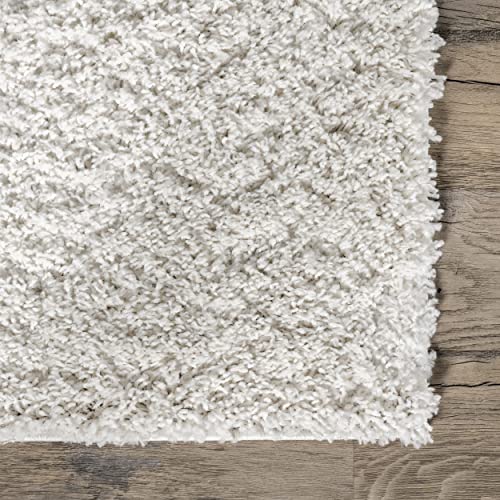 nuLOOM Marleen Contemporary Shag Area Rug, 8' Square, White
